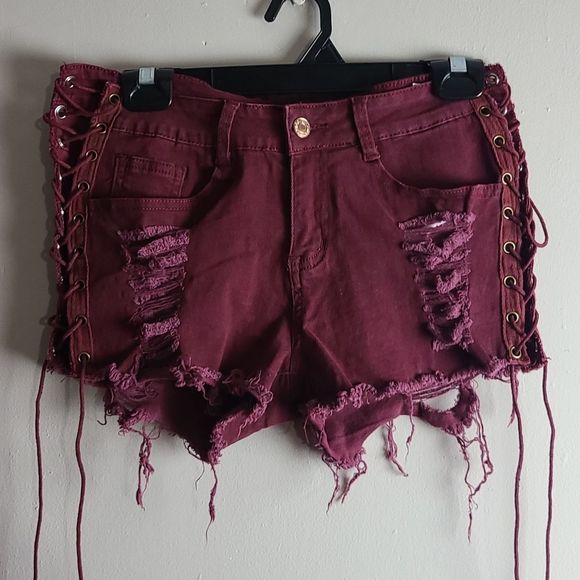 Jeans | Shorts | Maroon Jean Booty Shorts Size Medium | Poshmark